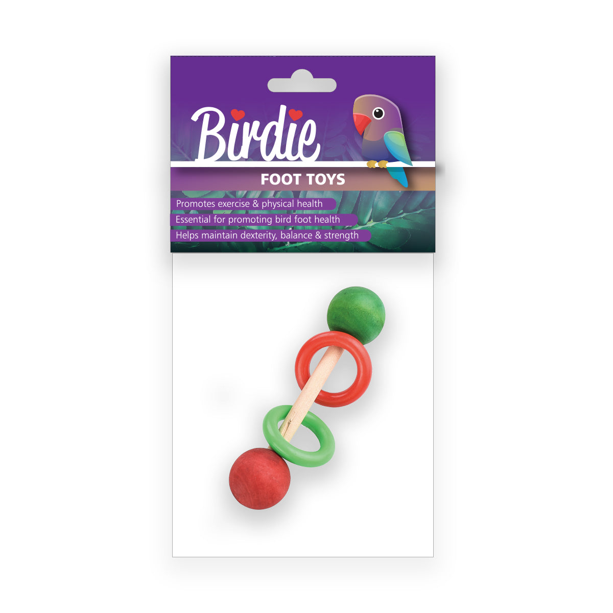 Birdie Foot Barbell Toy With Acrylic Rings – Pet Deli - Pet & Aquarium ...