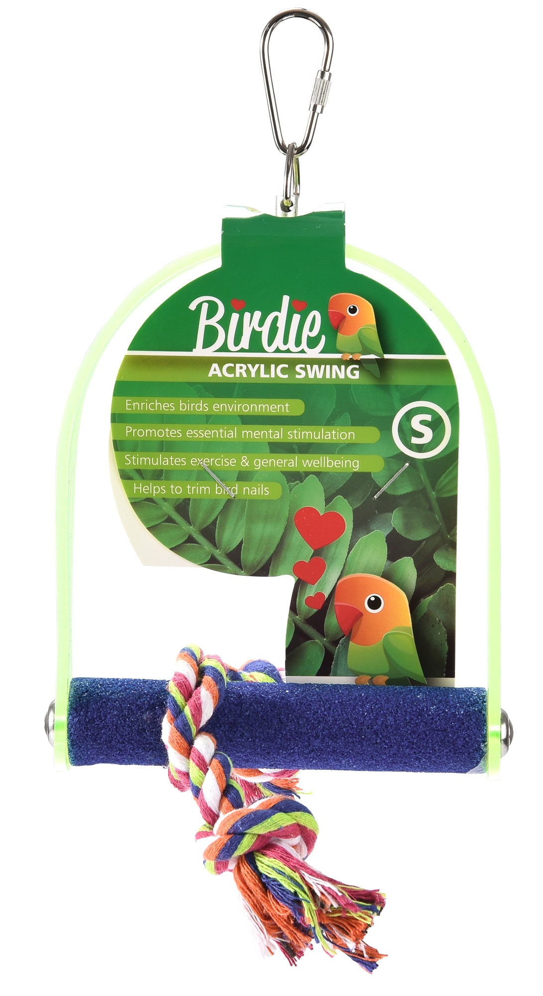 Birdie Cement Swing W/acrylic Frame Small – Pet Deli - Pet & Aquarium ...