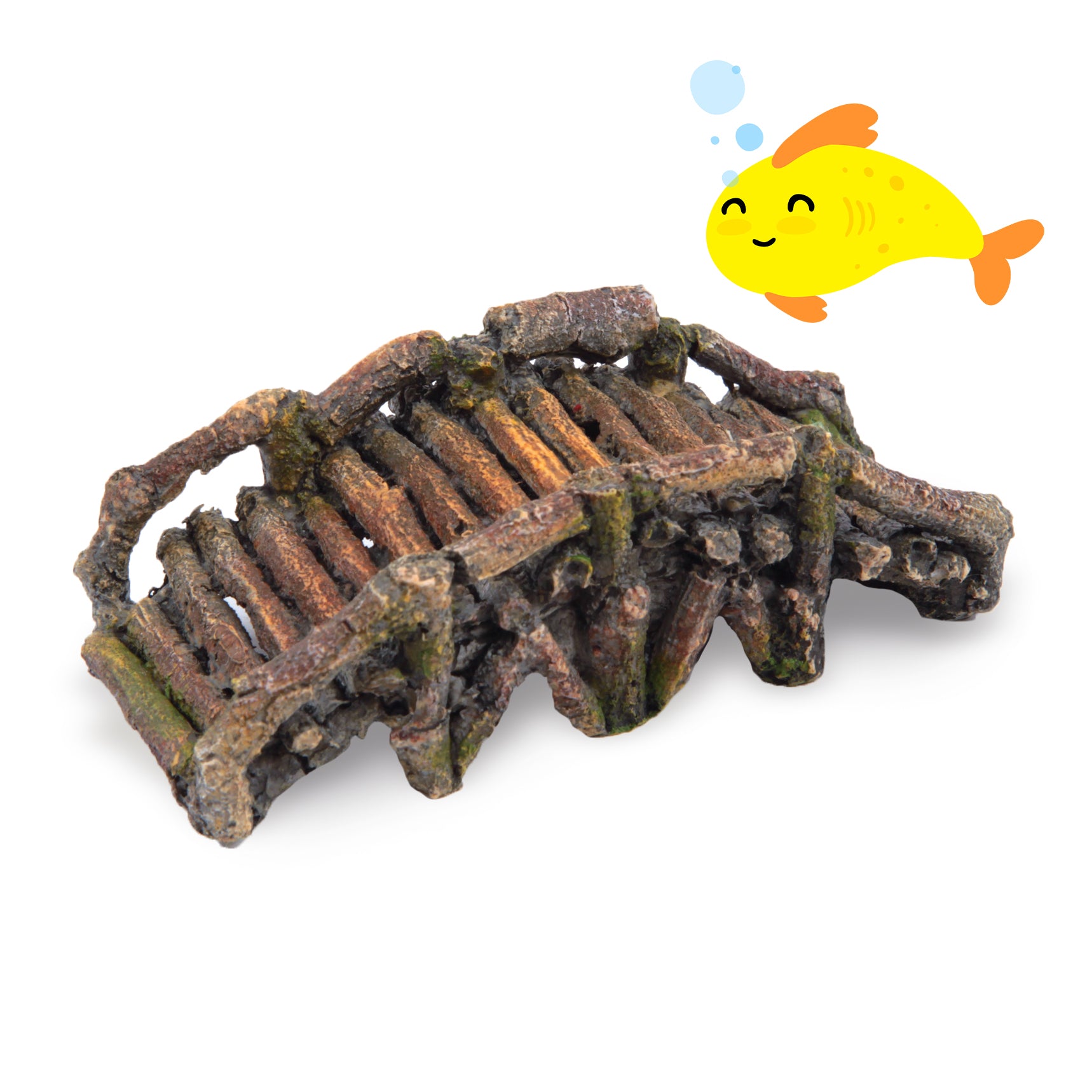 Kazoo Ornament Wooden Bridge Brown Log Mini – Pet Deli - Pet & Aquarium ...